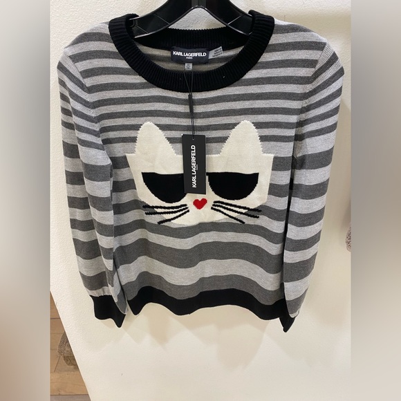 Karl Lagerfeld | Sweaters | Brand New Karl Lagerfeld Crew Cat Sweater ...